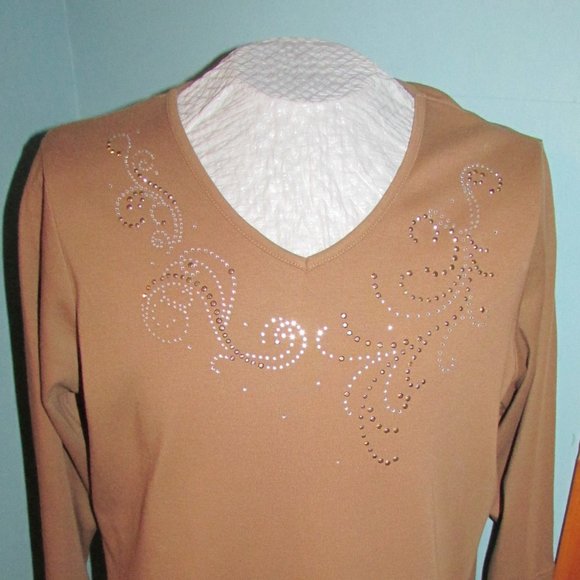 CRACKER FACTORY | Tops | Cracker Factory X Lovely Tan Sequined Top 34 ...
